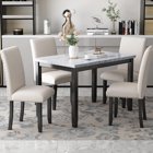 CosmoLiving Astor Dining Table, White Marble Top with Gold Legs ...
