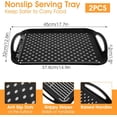 2Pcs Large Nonslip Serving Tray with Handles, Silicone Grippy Dots Lap ...