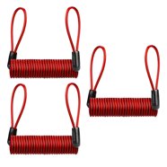 Uxcell 4.92ft Security Cable Coated Spring Lock Wire Rope Double Loop ...