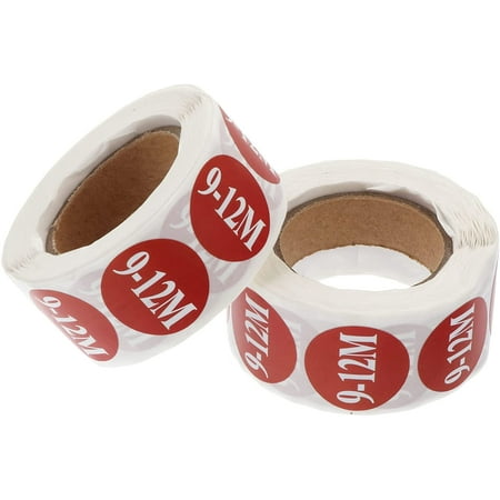 2 Rolls of Baby Clothing Size Round Stickers Adhesive Size Labels (9 ...