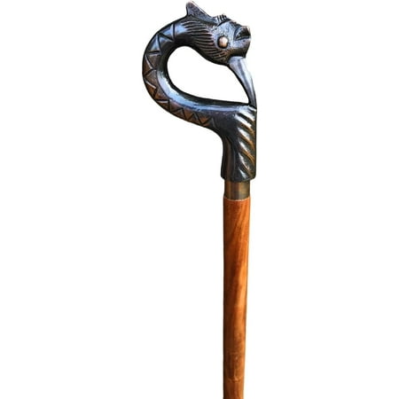 Handmade Swan Head Nautical Brass Walking Cane 3 Fold with Antique ...