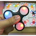 Black Tri Color LED Fidget Hand Spinner with three colored Lights and 4 ...