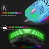 ZIYOULANG Wired Gaming Mouse, Honeycomb Shell, 6 DPI 6400, RGB Backlit ...