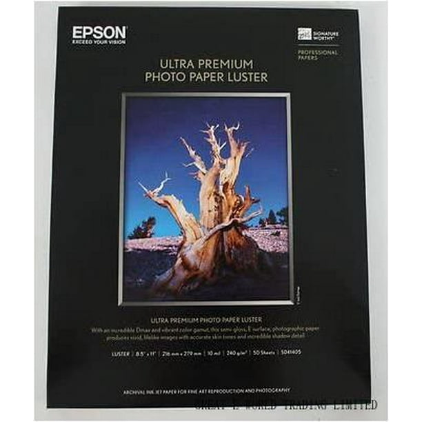 Epson Ultra Premium Photo Paper Luster 8.5X11 Inches 50 Sheets S041405 ...