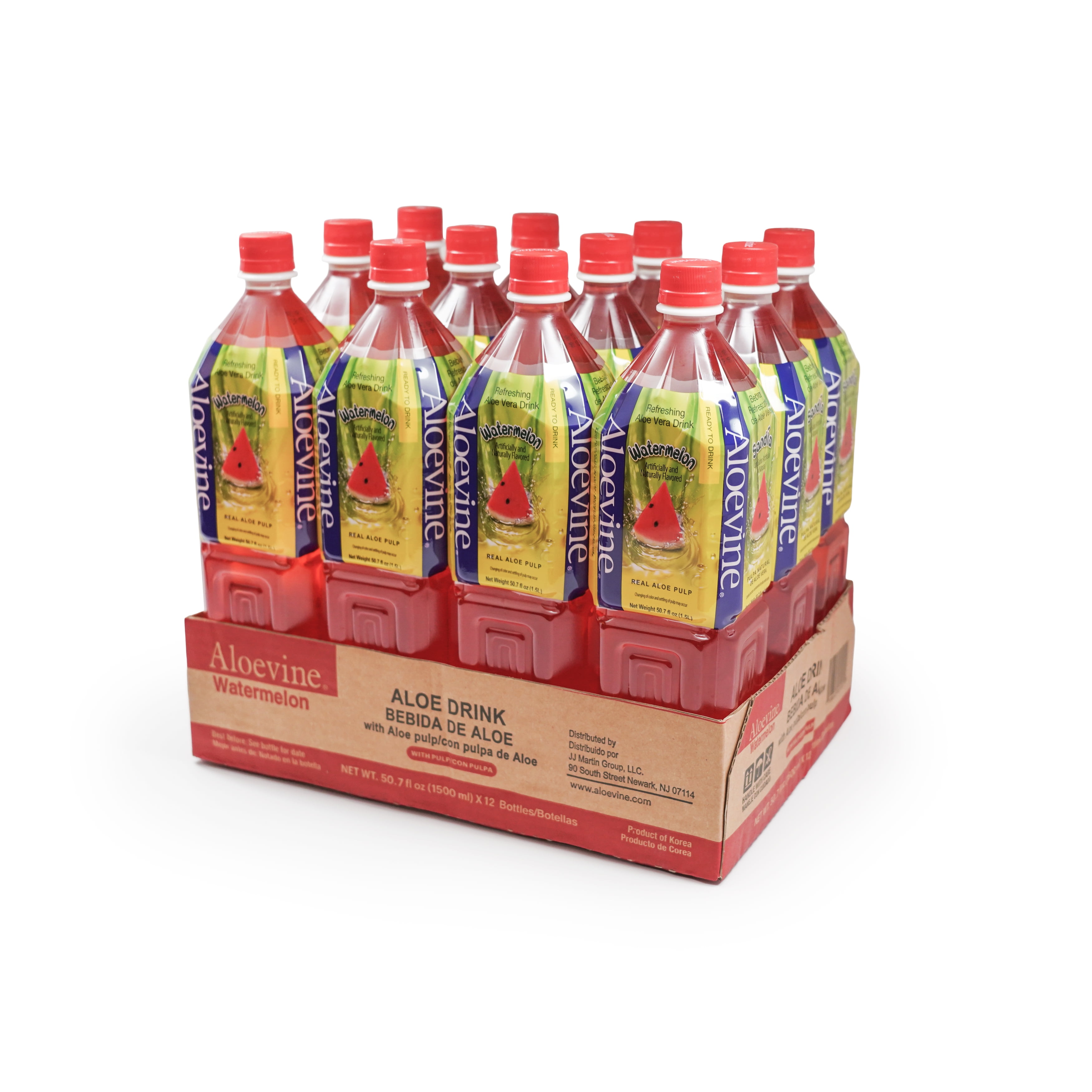 Aloevine Aloe Vera Drink, Watermelon Flavor (50.7 fl oz, 12 pack ...