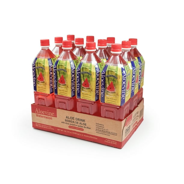 Aloevine Aloe Vera Drink, Watermelon Flavor (50.7 fl oz, 12 pack ...