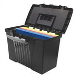 Storex Portable File Storage Box, Black, Legal Size Document Organizer ...
