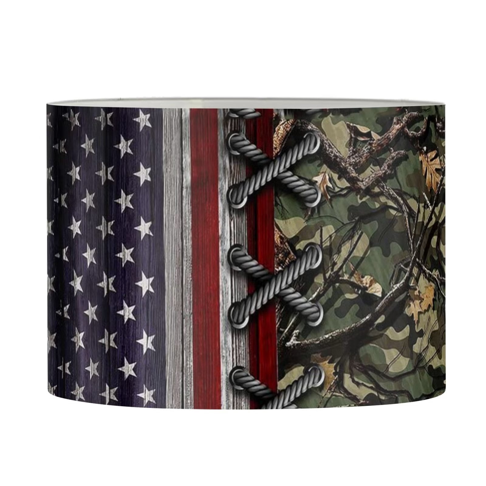 NETILGEN American Flag Plastic Cylinder Lampshade Bedside Nightstand ...