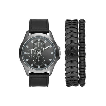 George Men's Watch: Gunmetal Tone Case, Black Easy Read Dial, Black ...