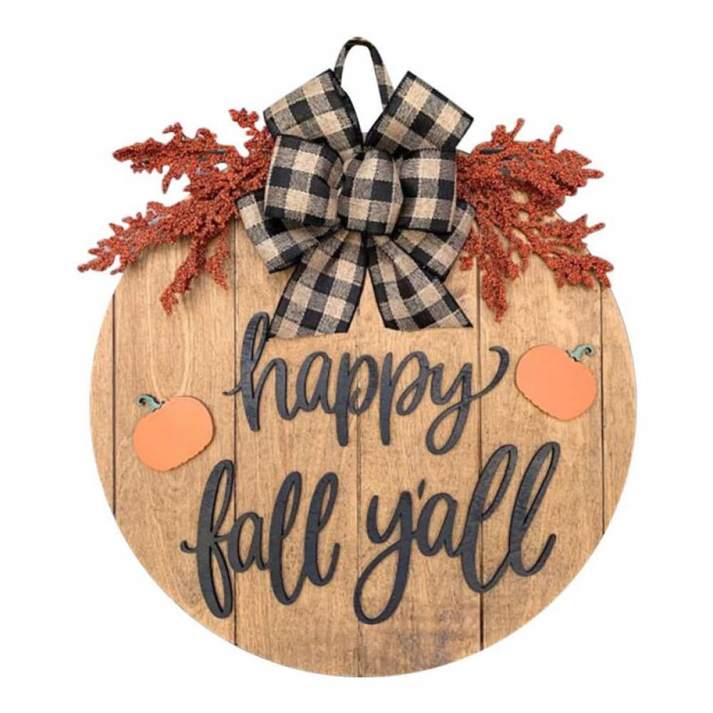 Prettyui Fall Welcome/Hello Sign for Front Door 12x12" Round Wooden ...