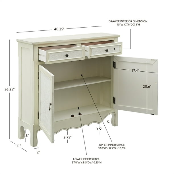 Linon Clancy Wood Console with Storage in Cream - Walmart.com