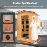 OUTEXER 2 Person Outdoor Saunas Far Infrared Sauna, 1950W Hemlock Wood ...