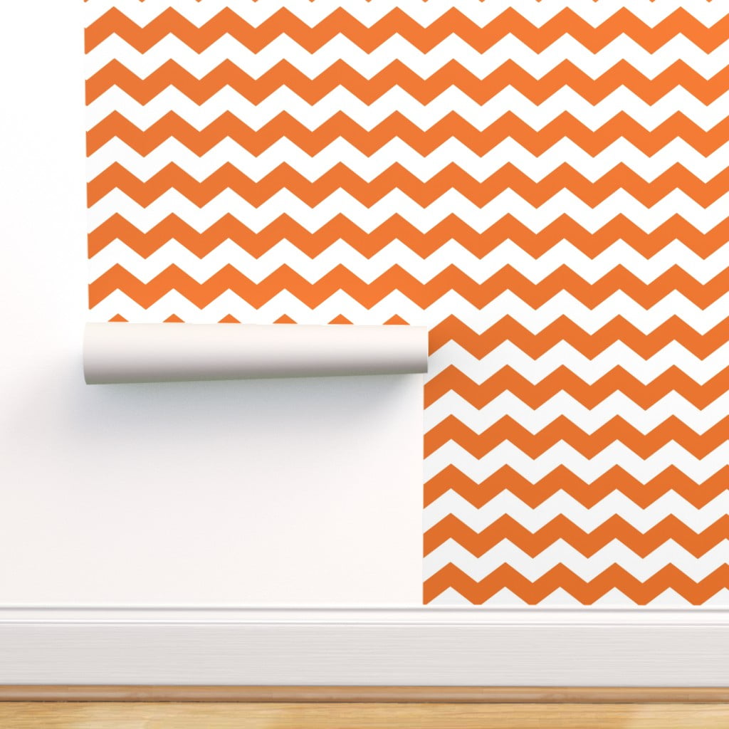 Orange And Gray Chevron Wallpaper
