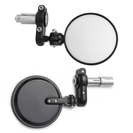 Universal Motorcycle Mirrors 3 Inch Round Folding Bar End Side Mirror ...