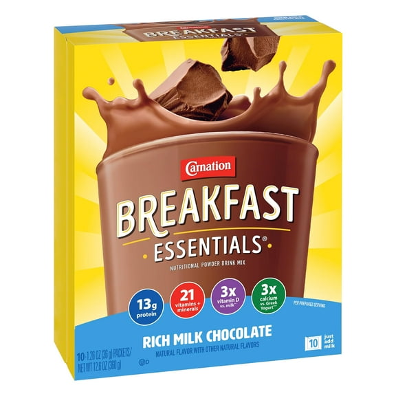 Carnation Instant Breakfast Essentials, Light Start, Chocolate, Pack of ...