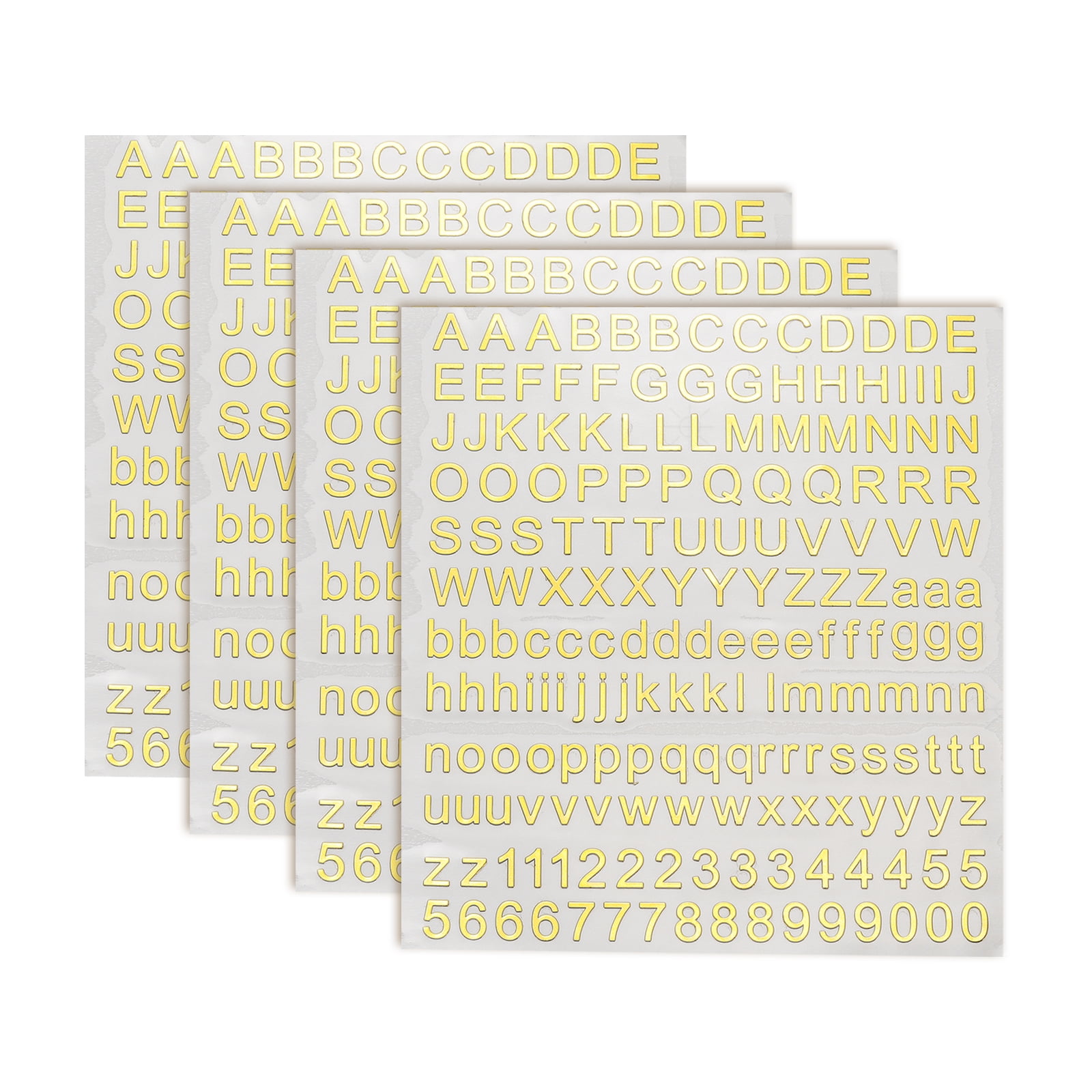4 Hojas de Calcomanías de Letras 0.28" Calcomanías de Letras Mini 3D ...
