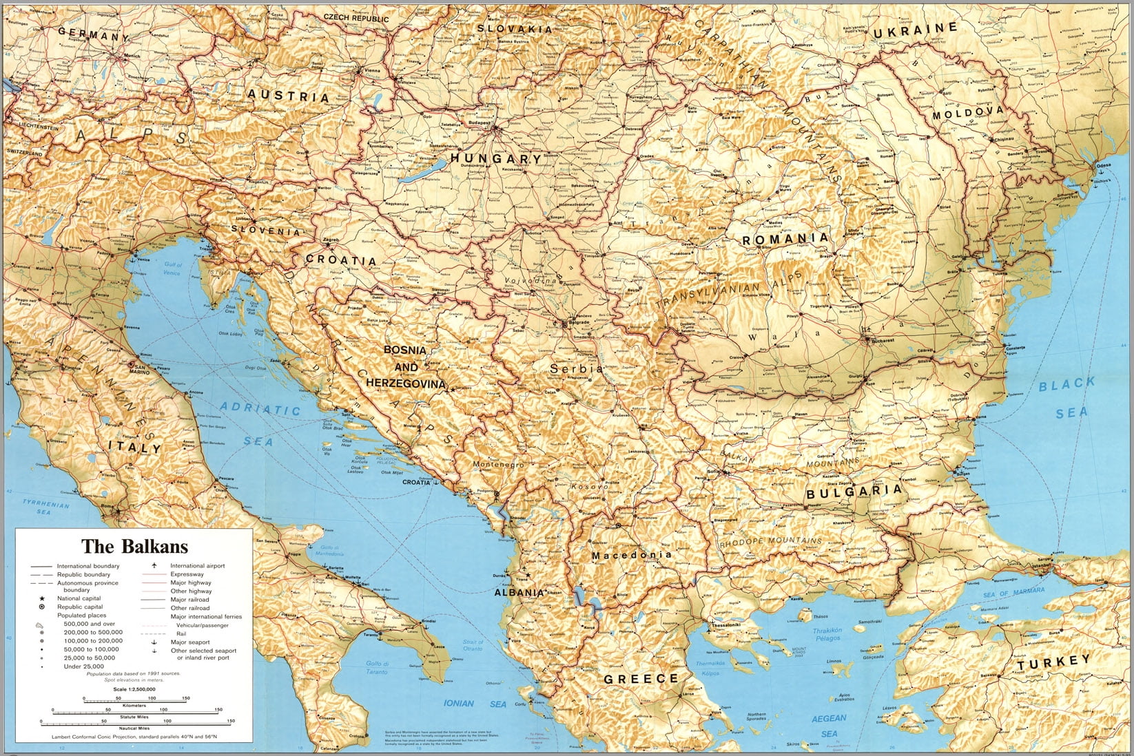 24"x36" Gallery Poster, cia map of The Balkans 1993 - Walmart.com