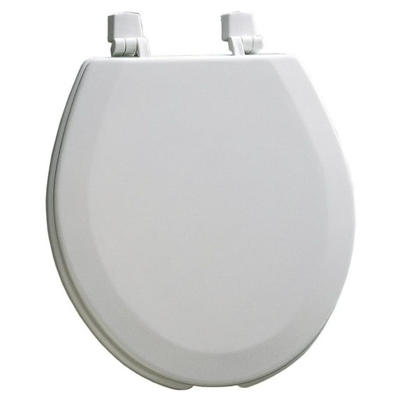 Mayfair BentonÂ®Elongated Enameled Wood Toilet Seat in White with Never ...