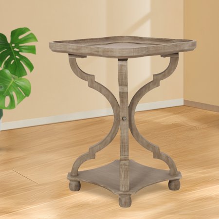 Square End Tables Living Room, Rustic Farmhouse Accent Table With ...