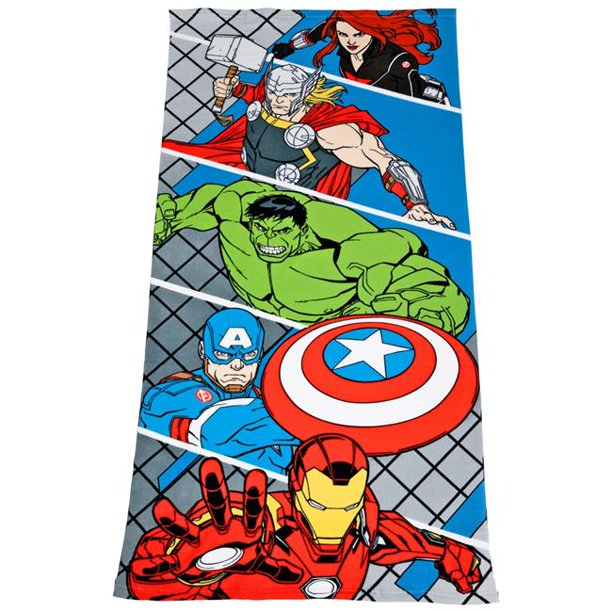 Avengers Beach Towel 54" x 27" Microfiber Marvel Hulk Thor Iron Man ...