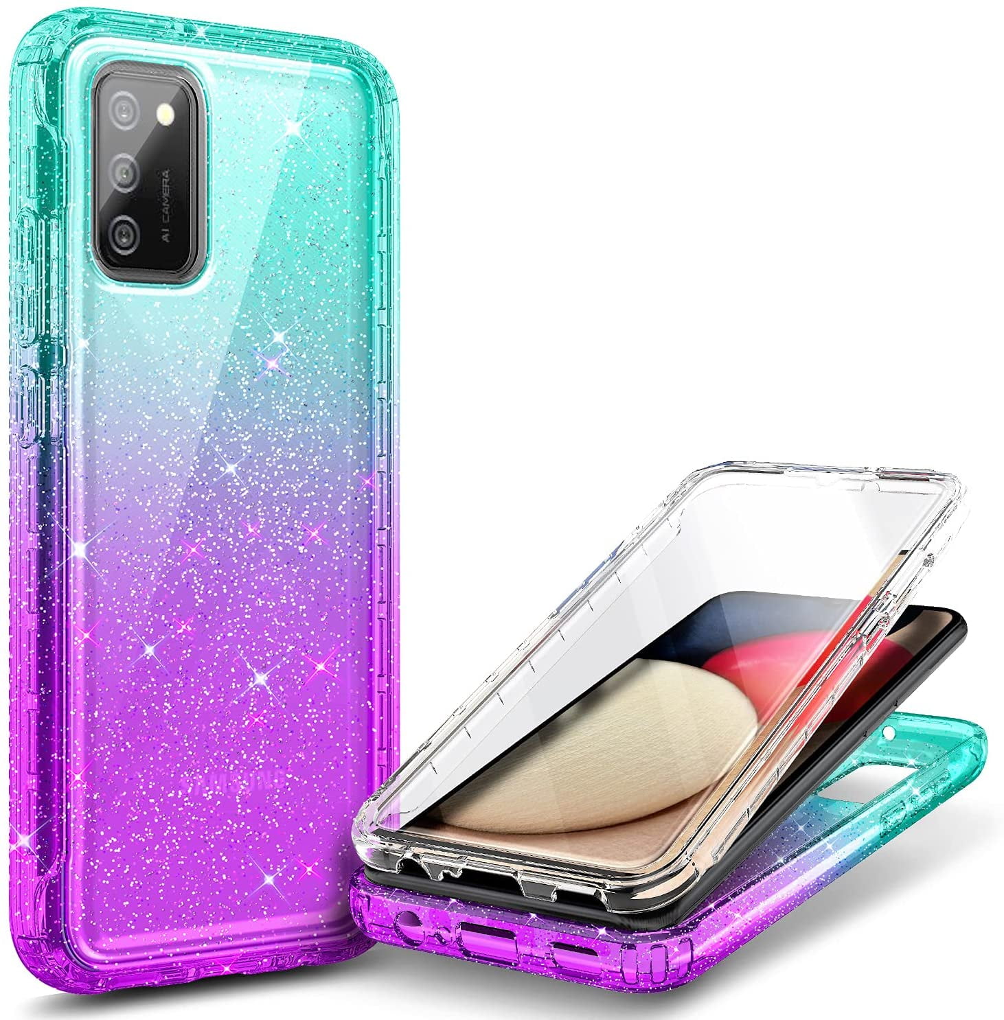 Nagebee Phone Case for Samsung Galaxy A02S with [Built-in Screen ...