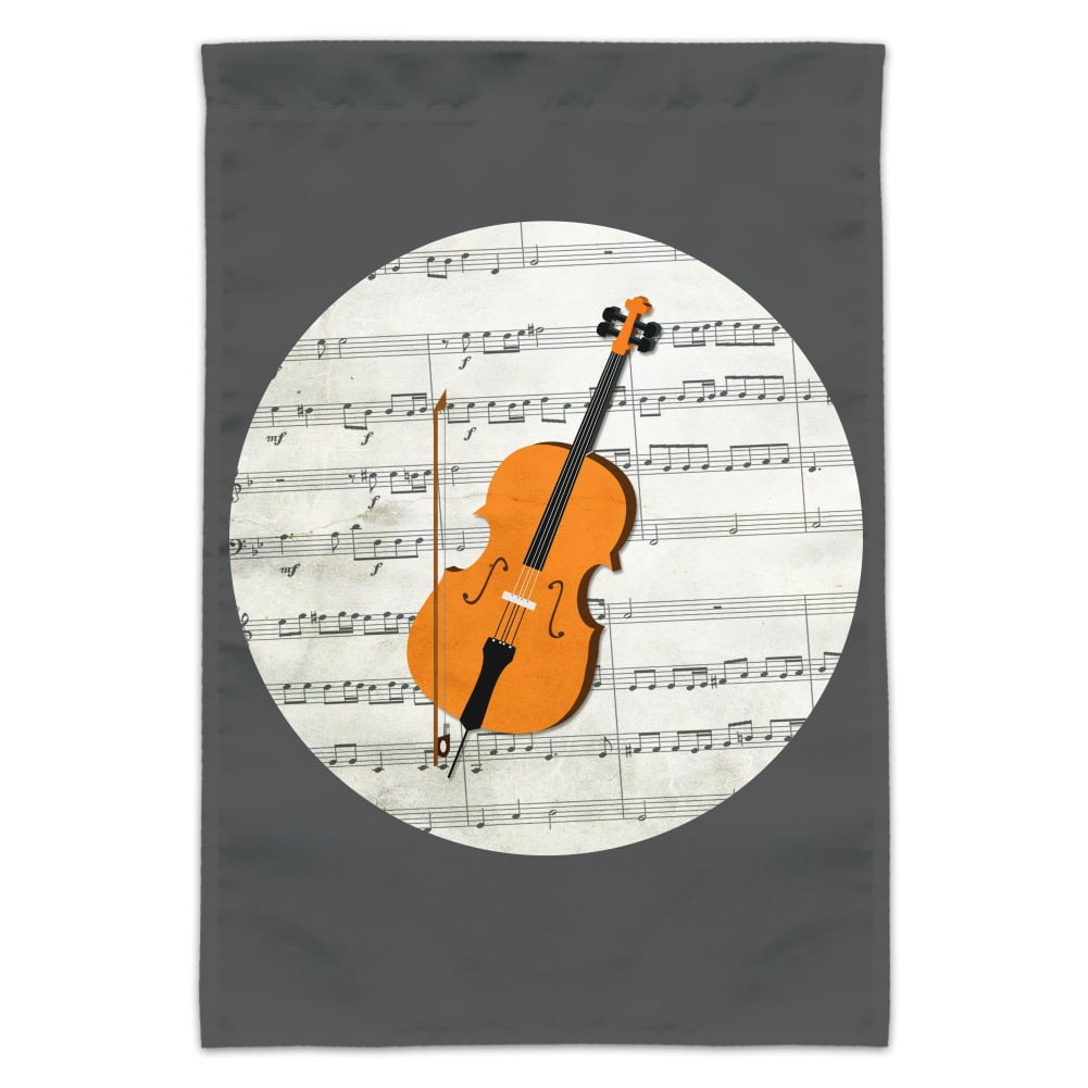 Cello Sheet Music Notes Treble Clef Garden Yard Flag - Walmart.com