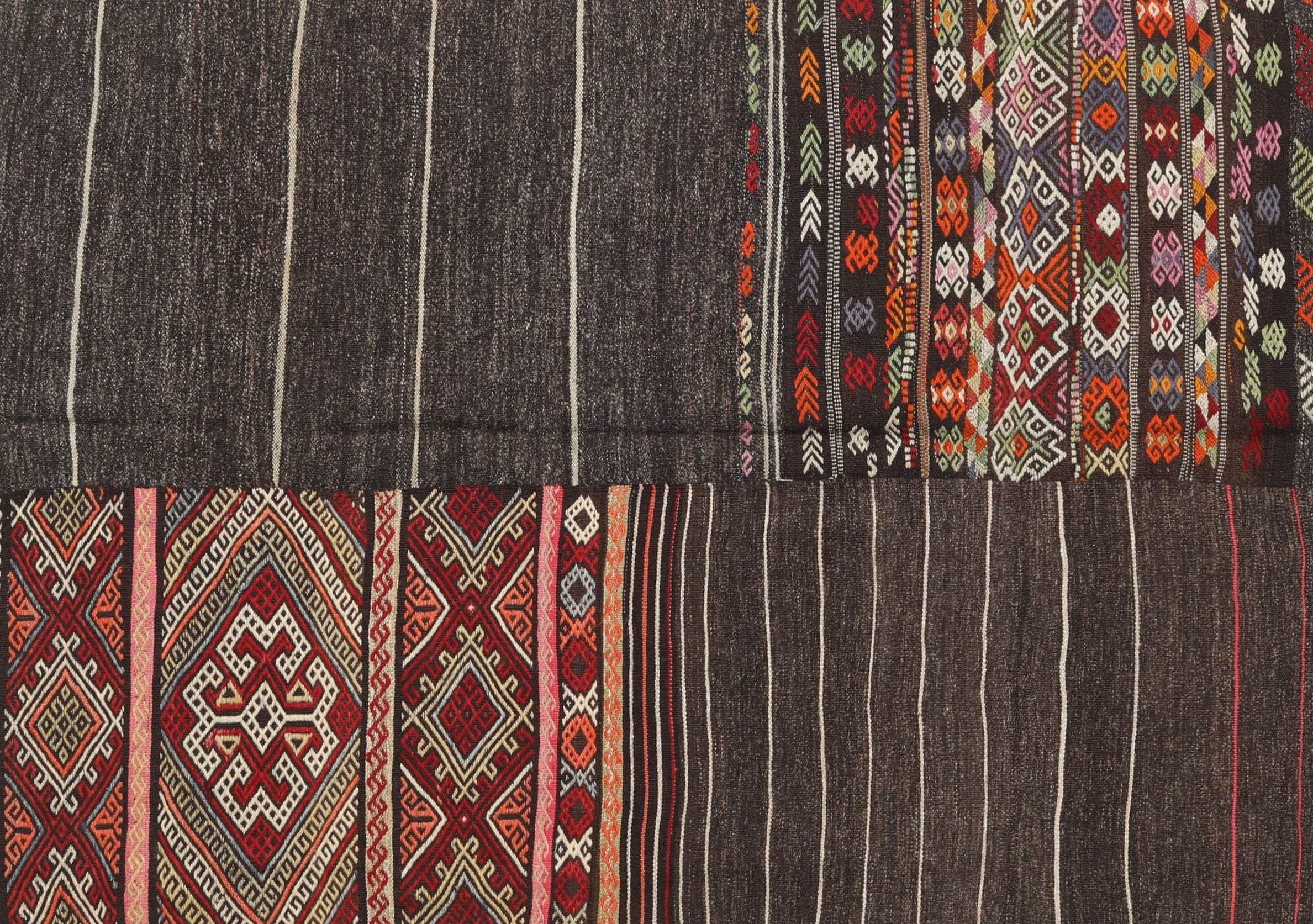 Ahgly Company Indoor Rectangle Contemporary Brown Patchwork Area Rugs ...