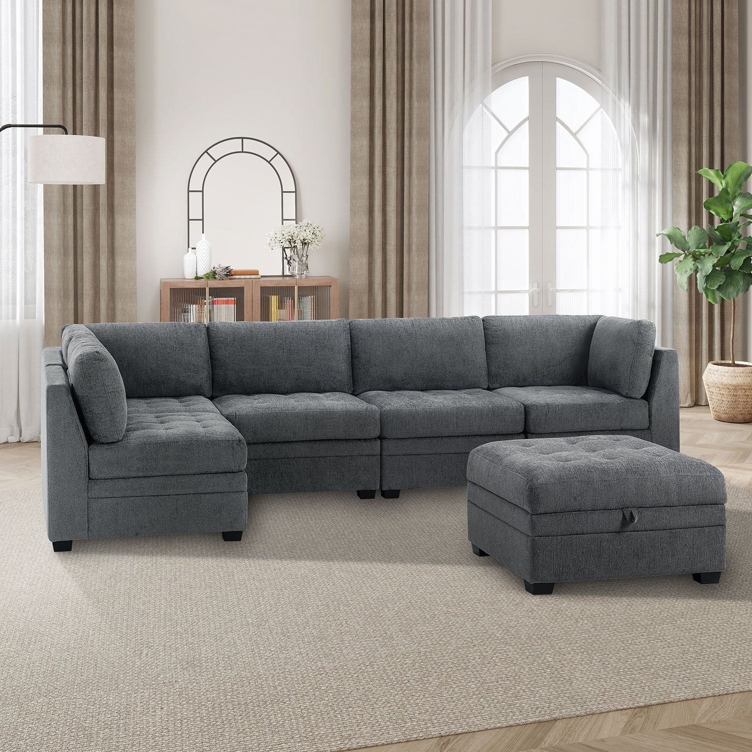 Nixon 6-Piece Modular Sectional with Storage Ottoman - Samsclub.com