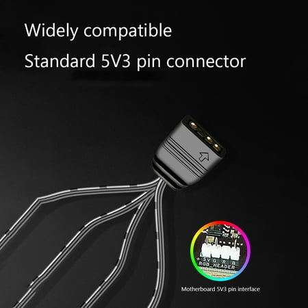 Mymisisa Computer Cooling Fan Cable 5V 3 Pin CPU ARGB HUB Extension ...