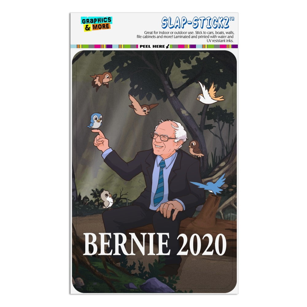 Bernie Sanders 2020 with Birds In A Forest Retro Cartoon Home Business ...