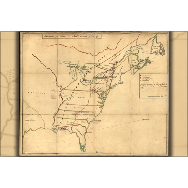 24"x36" Gallery Poster, map of british military bases in North America ...
