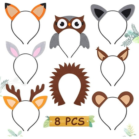 Woodland Animal Headbands Wild One Camping Forest Theme Felt Ears ...