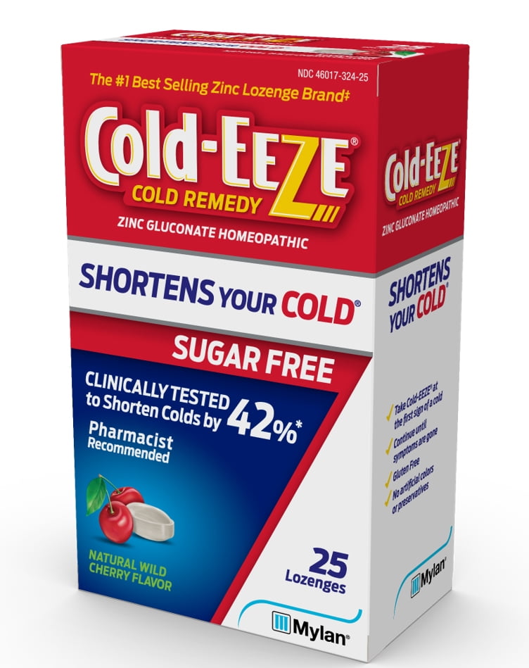 Cold-EEZE Cold Remedy Zinc Lozenges, Natural Sugar-Free Wild Cherry, 25 Ct