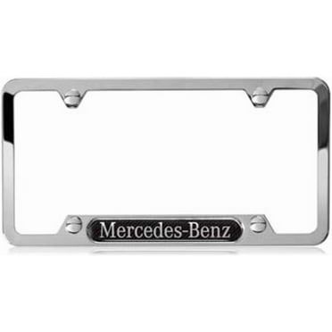Mercedes-Benz Chrome Star Logo Black Steel License Plate, Genuine ...