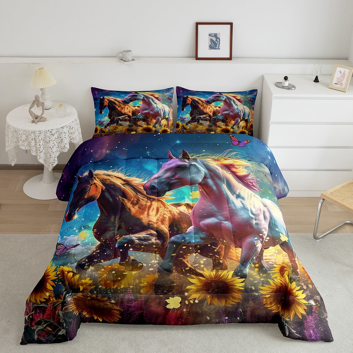 Click here for Yst Galloping Horse Duvet Insert sunflowers Butter... prices