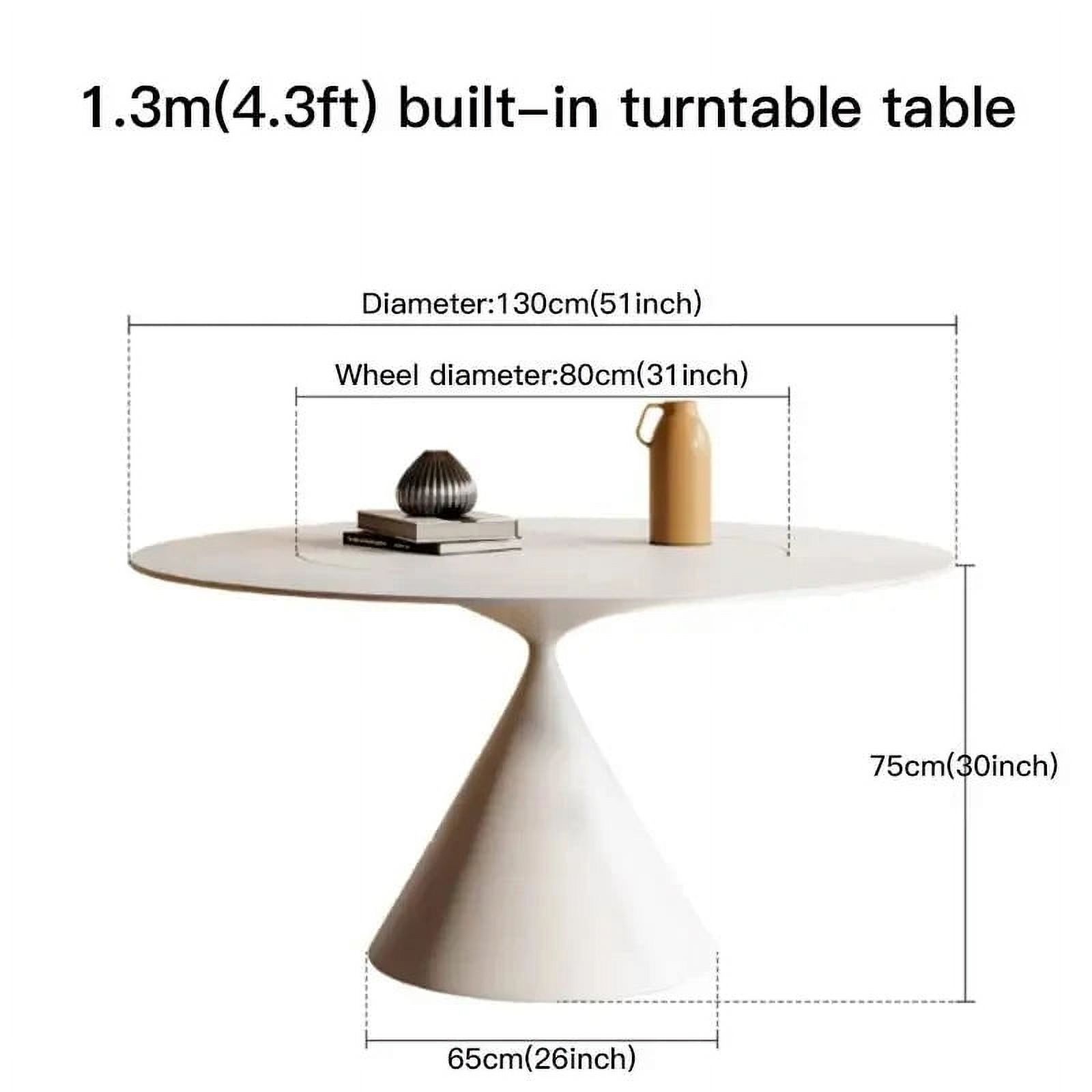 Modern Round Dining Table Dressing Embedded Turntable The Office ...