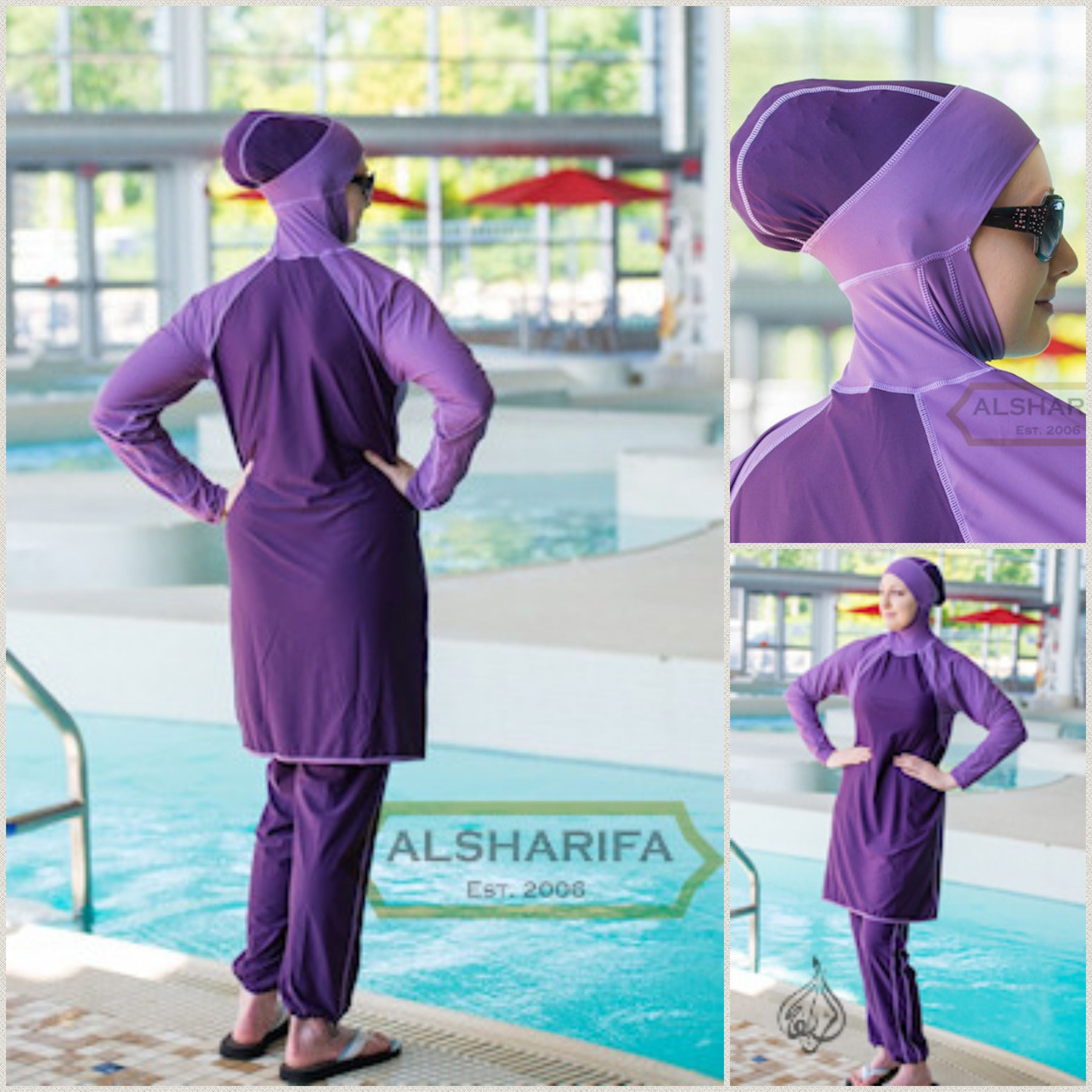 Full-Cover Swimwear | ALSHARIFA LAGUNA Swimsuit for women | Plum Grape ...