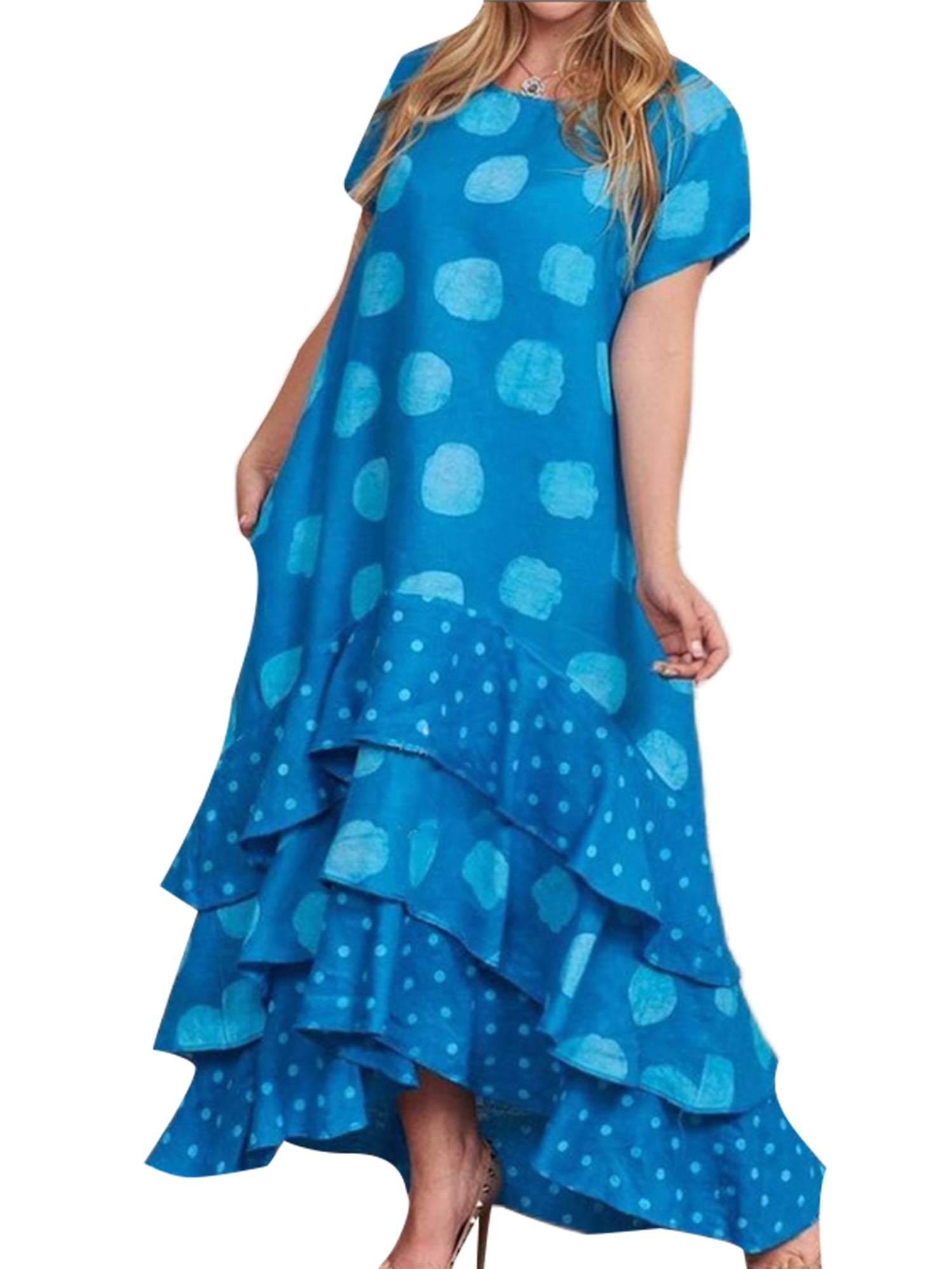 Niuer Ladies Casual Swing Maxi Dresses Women Hawaiian Long Dress