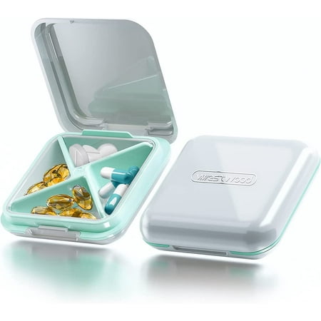 Pill Box 4 Compartments Waterproof Medicine Box Pill Box for Travel ...