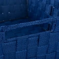 Contemporary Home Living Set of 2 Navy Blue Basketweave Nylon Storage ...