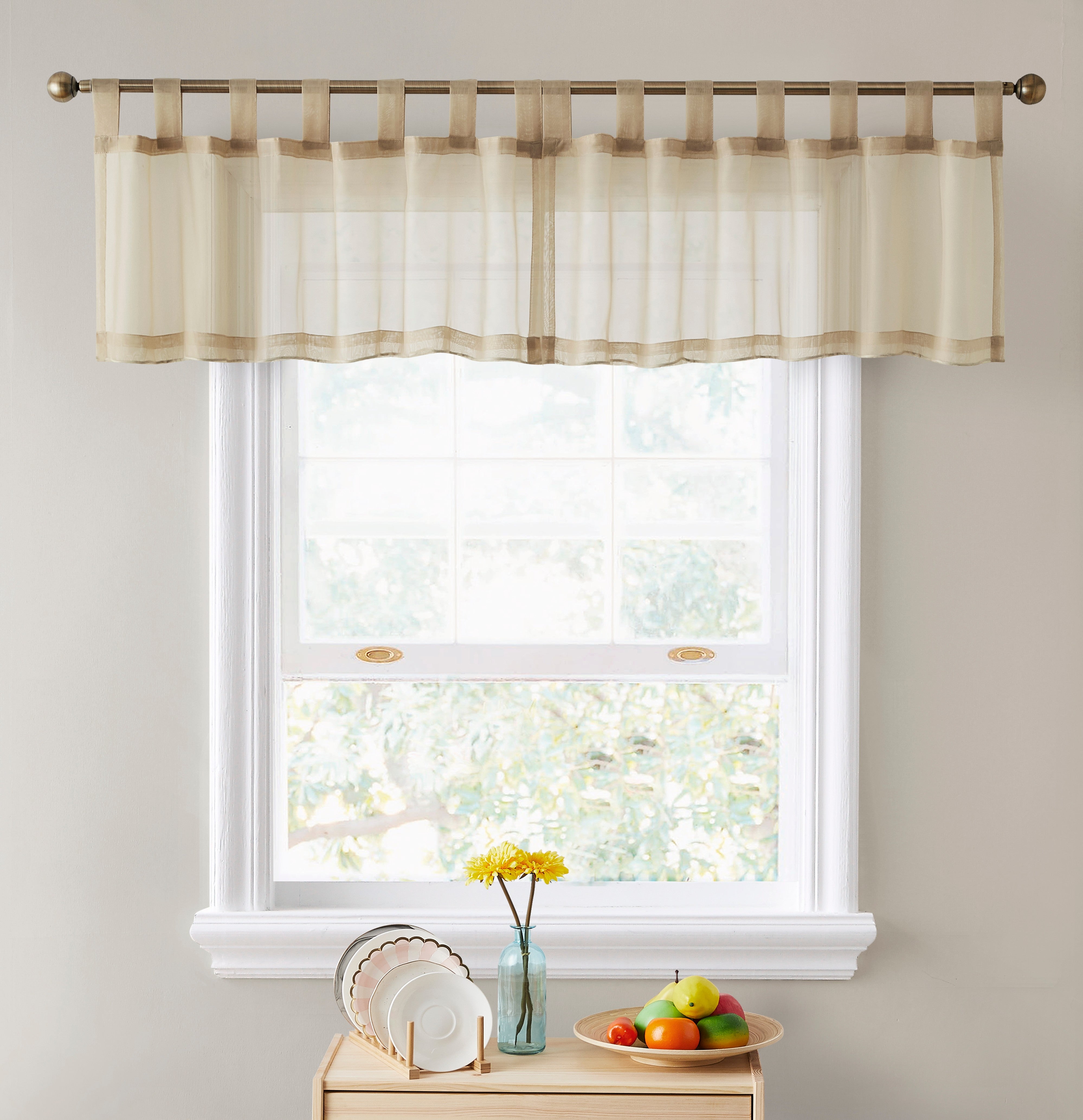 THD Sheer Tab Top Window Valance - Walmart.com