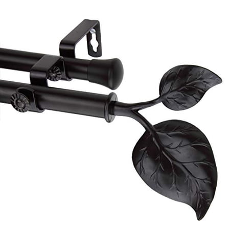 Rod Desyne Ivy 13/16" Curtain Double Rod 66" - 120"- Black | Walmart Canada