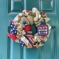 15.7 Inch Wreath With Bow ,Red White And Blue Patriotic Wreath ...