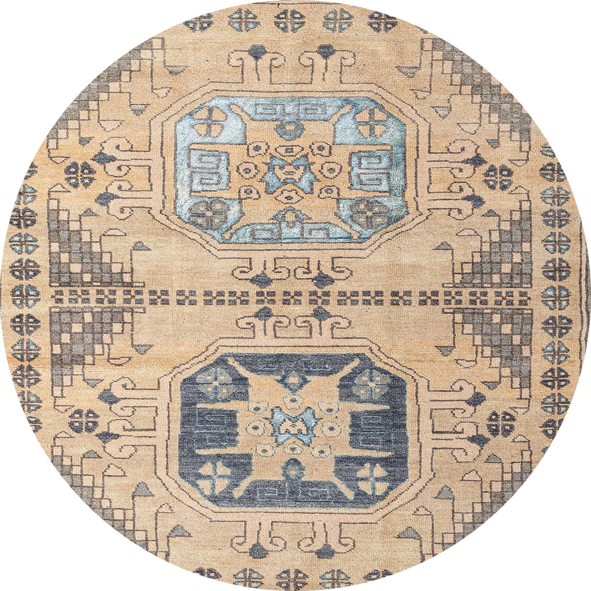 Ahgly Company Indoor Round Abstract Dark Almond Brown Abstract Area ...