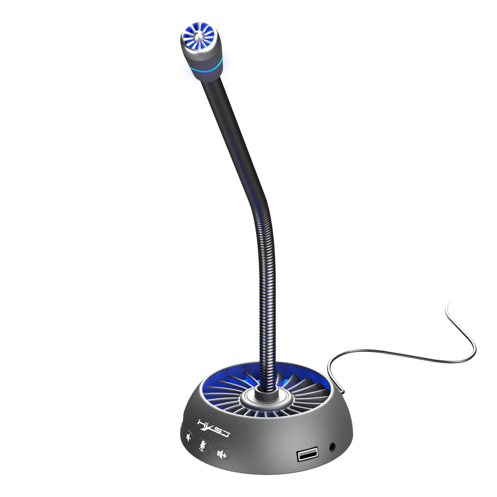 F15 New Computer Microphone RGB Luminous Bendable USB MIC Drive-Free ...