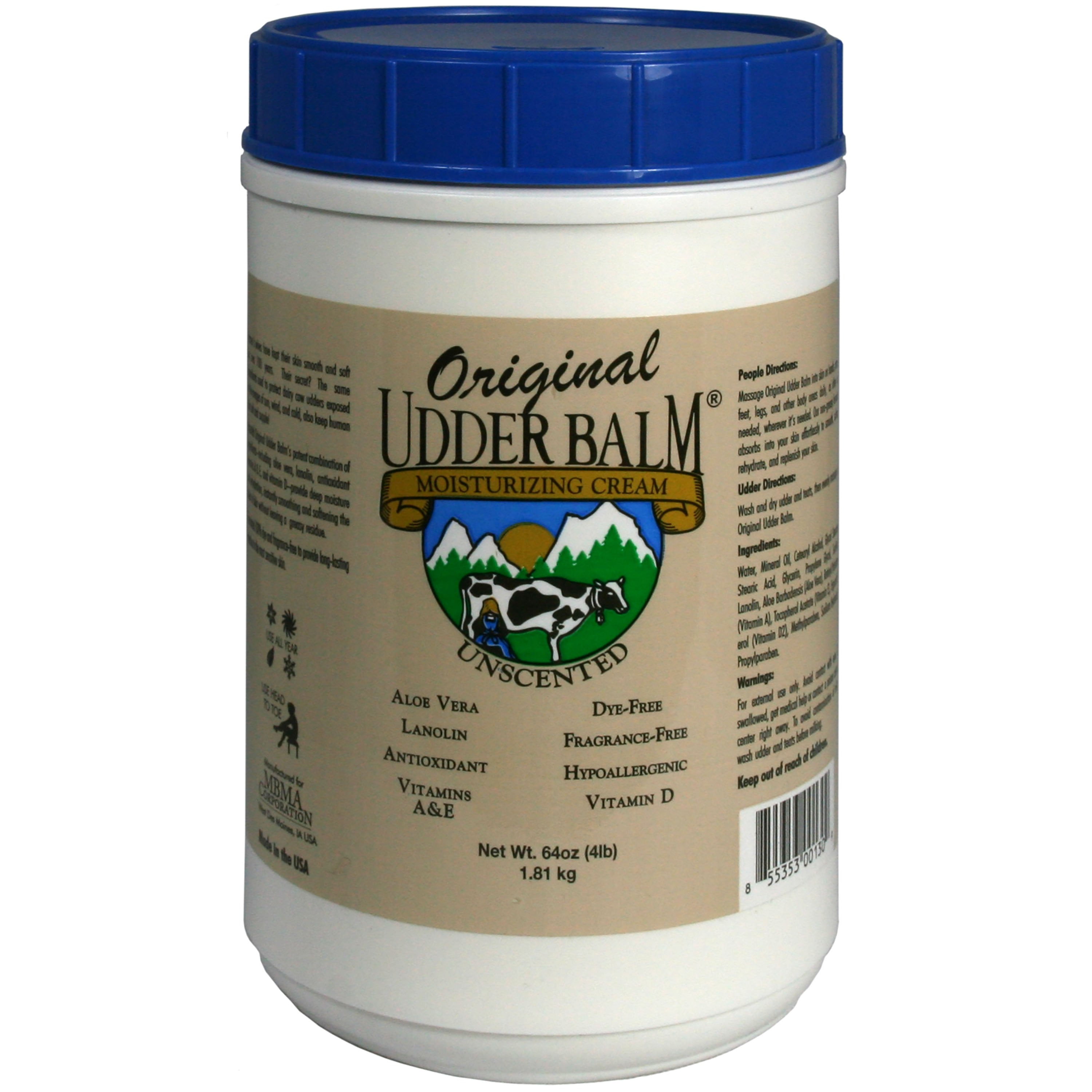 Unscented Original Udder Balm Moisturizing Cream with Aloe & Lanolin ...