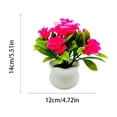 Fake Rose Potted Plant Pink Artificial Flower Bonsai with Pot for ...