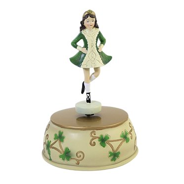 Irish Music Box W. Celtic Harp, Green Clovers & Ribbon - Jack and Jill ...