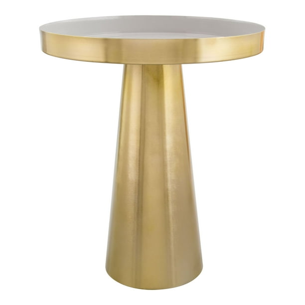 Sofa Side Table, Round, Aluminum, Metal, Gray Grey, Gold, Living Lounge ...
