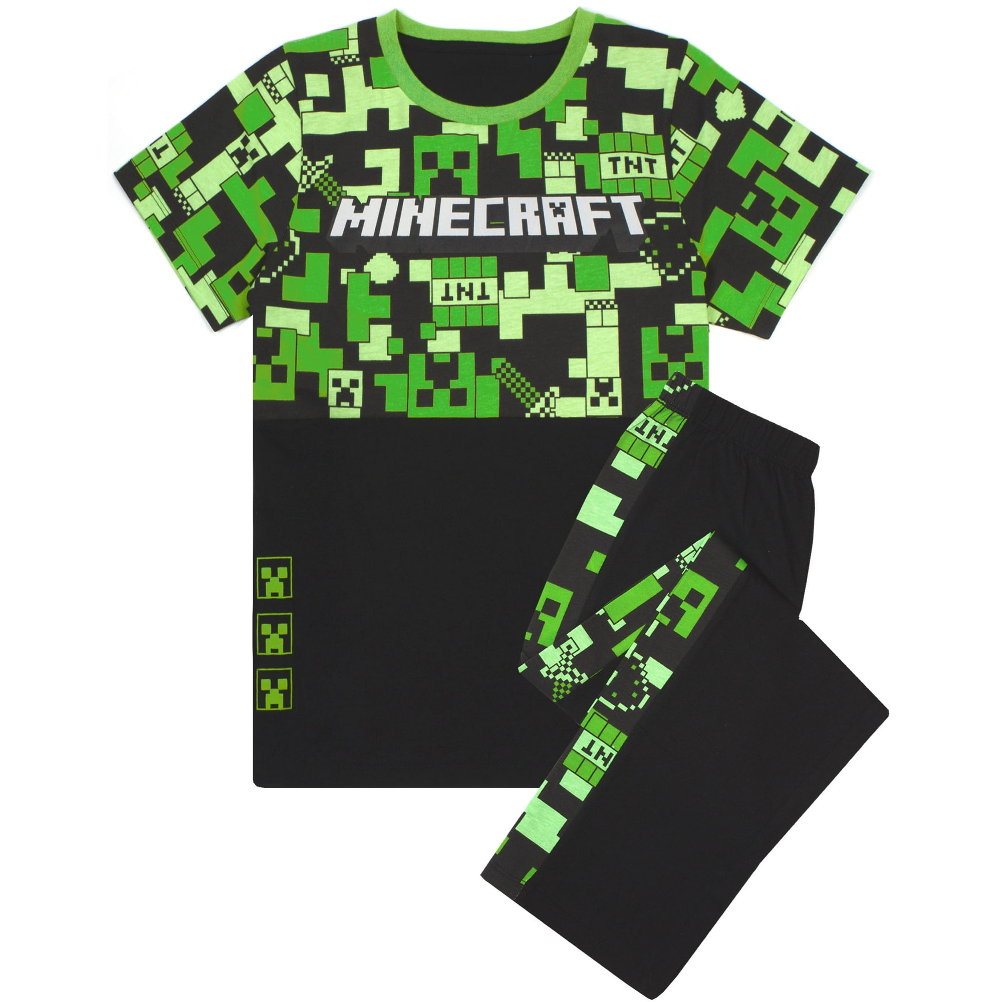 Click here for Minecraft Boys Green Short Sleeve Long Leg Pyjama... prices